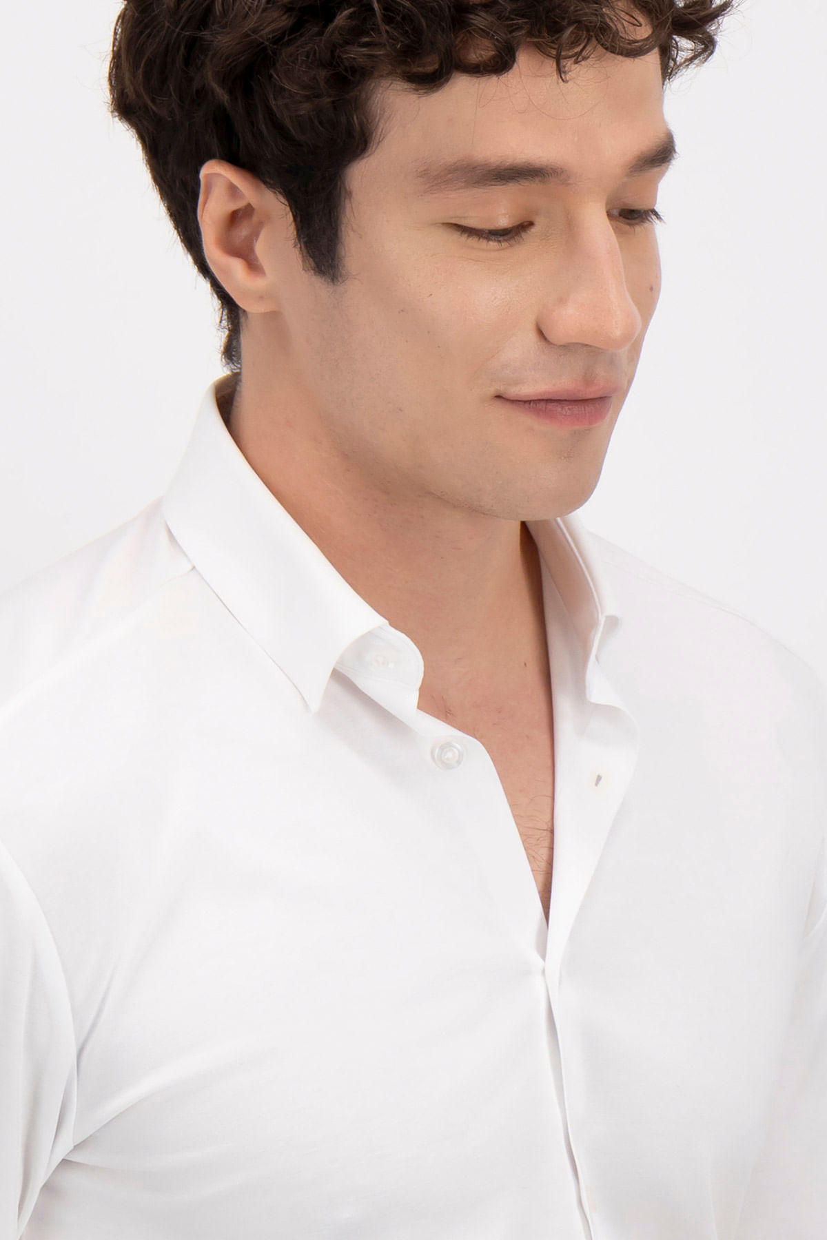 Camisa Formal Jersey Slim - Men's Fashion